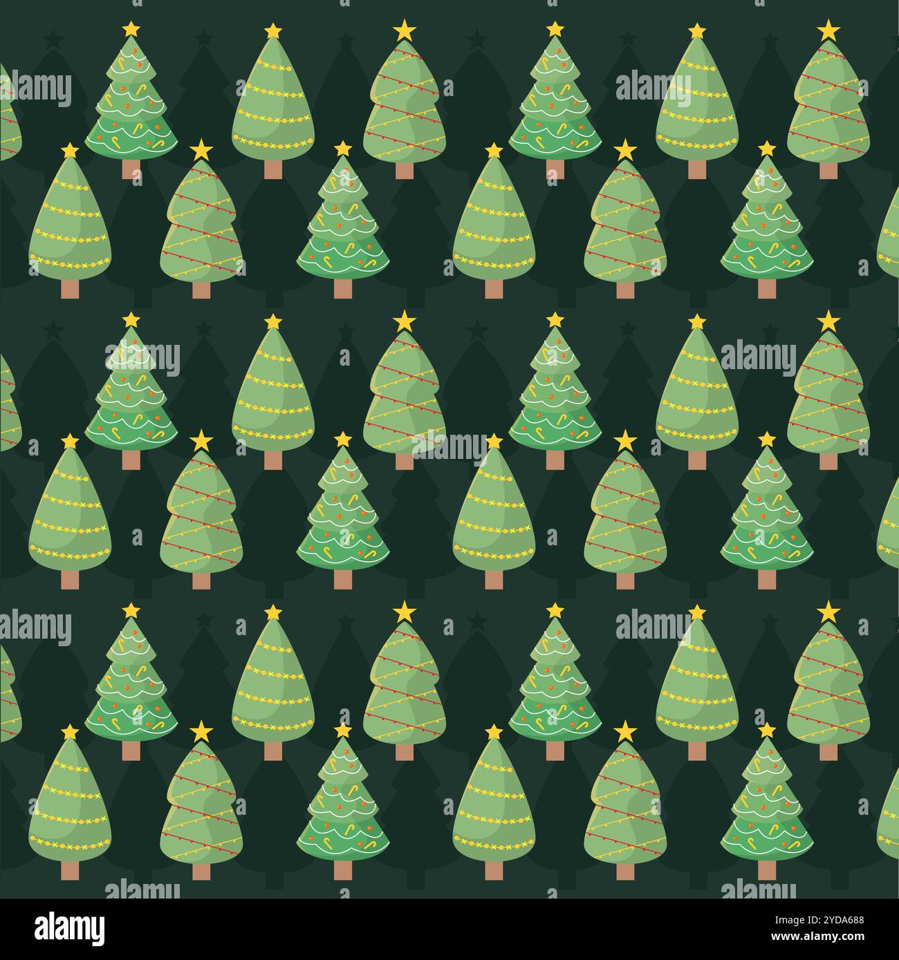 Christmas trees decoration pattern Stock Vector Images - Alamy