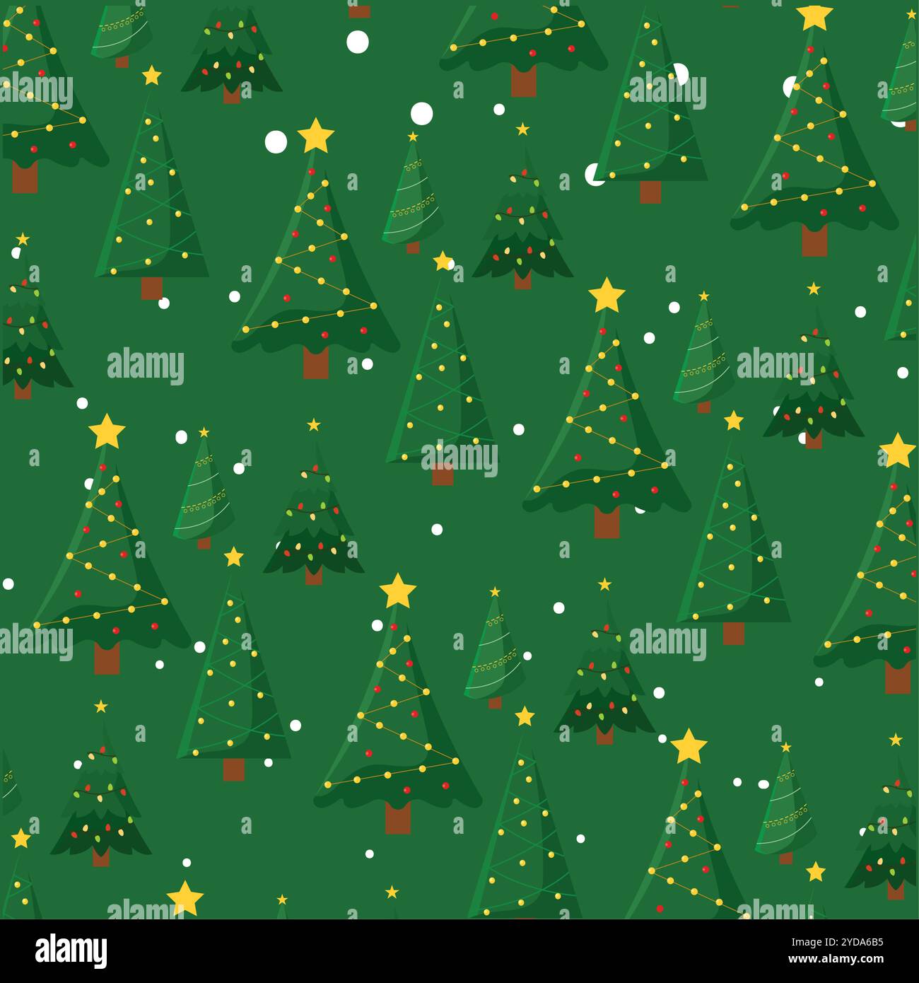 Pattern of decorated Christmas trees, Vector Stock Vector Image & Art ...