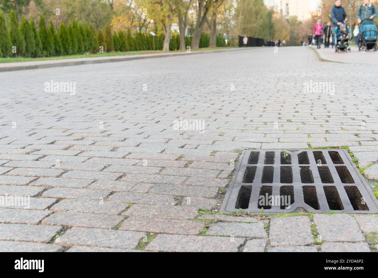 sewage water sewer flood drain rain road sewerage manhole grate street ...