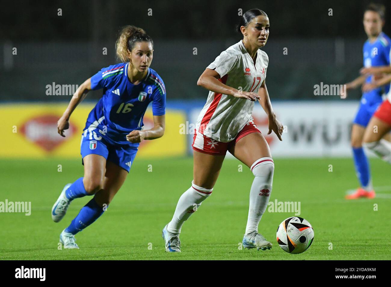 Emma Severini of Italy,Brenda Borg of Malta during football woman ...