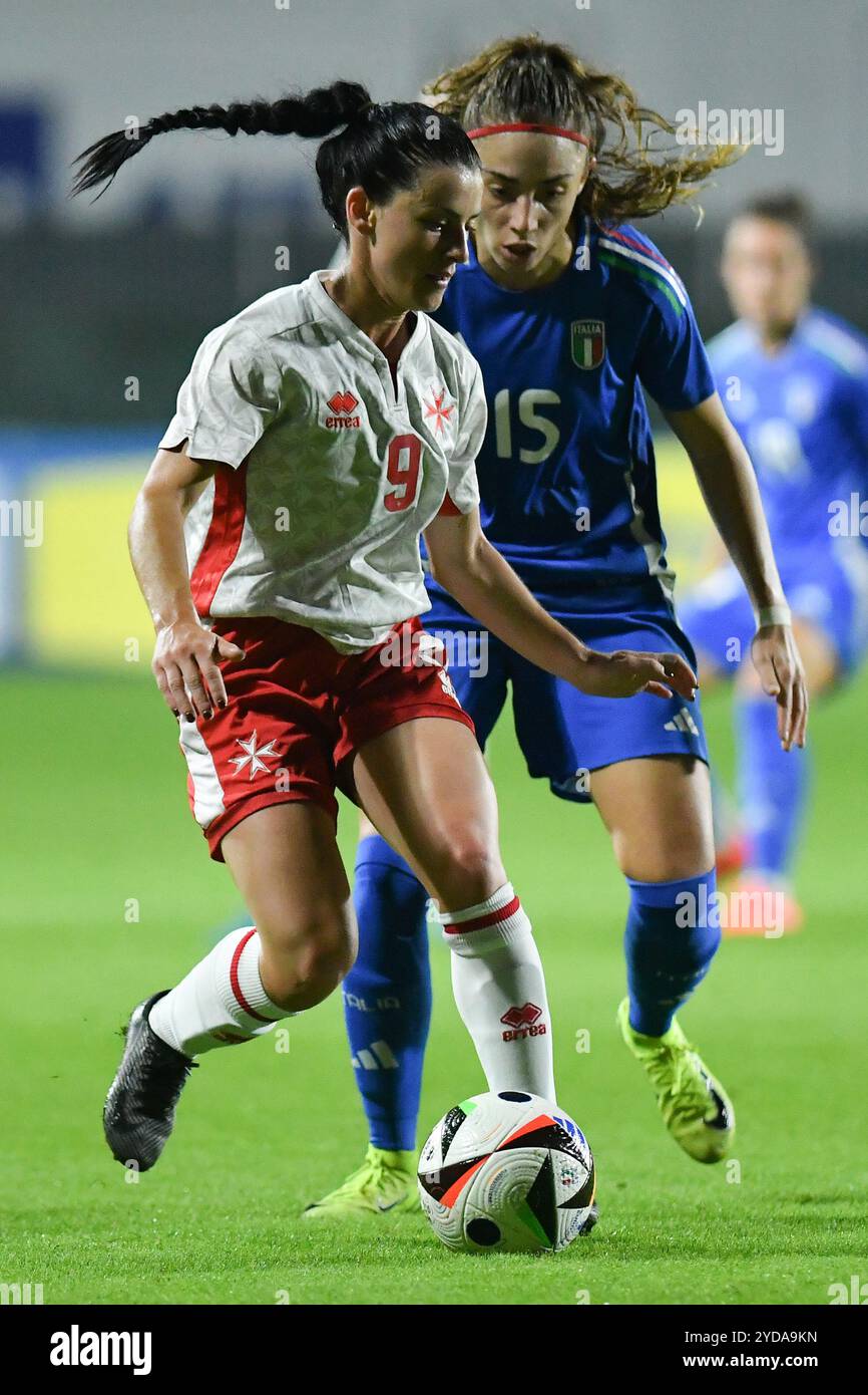 Alishia Cassar of Malta,Benedetta Glionna of Italy during football ...