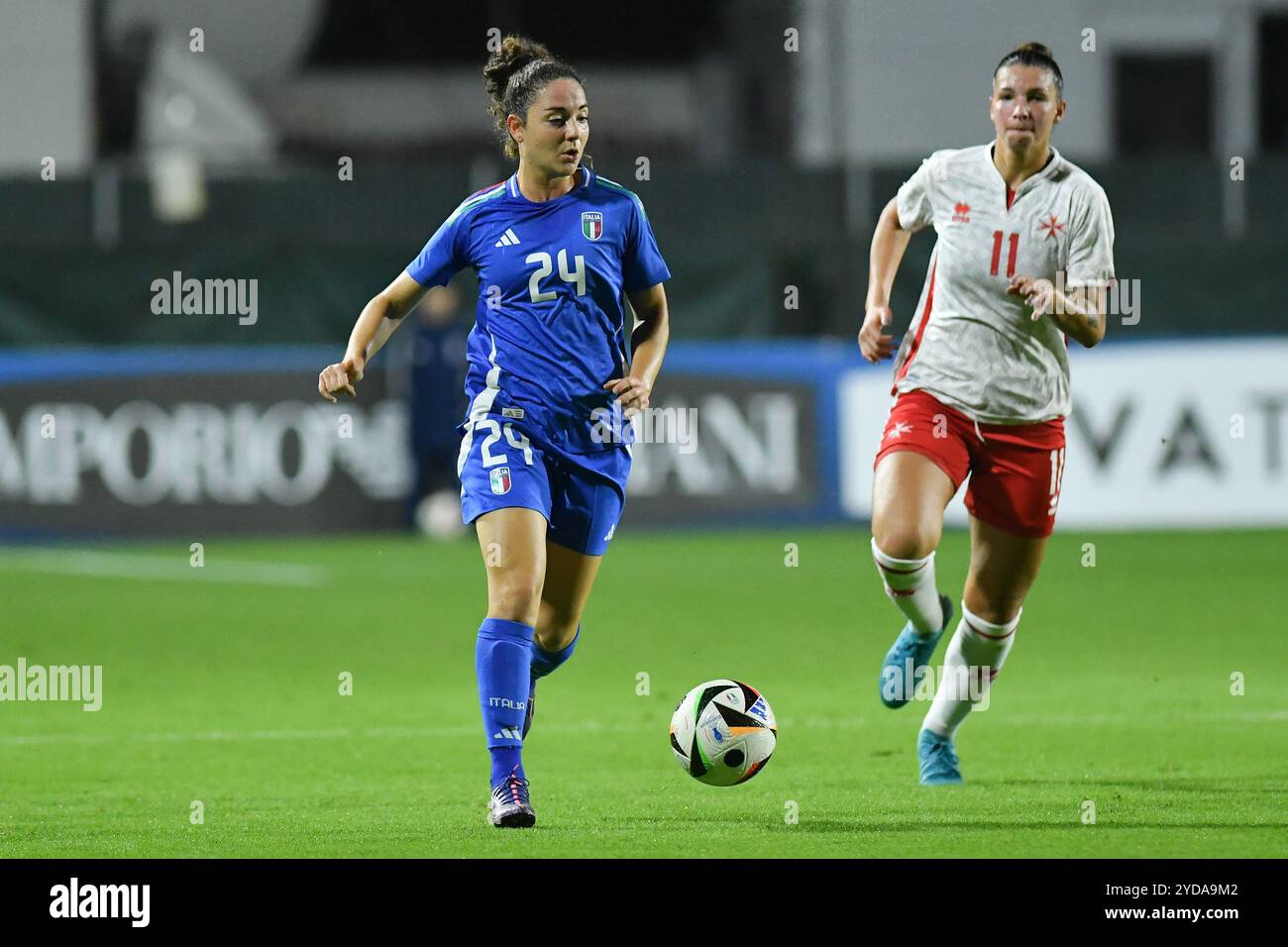 Maria Luisa Filangeri of Italy,Kailey Willis of Malta during football ...
