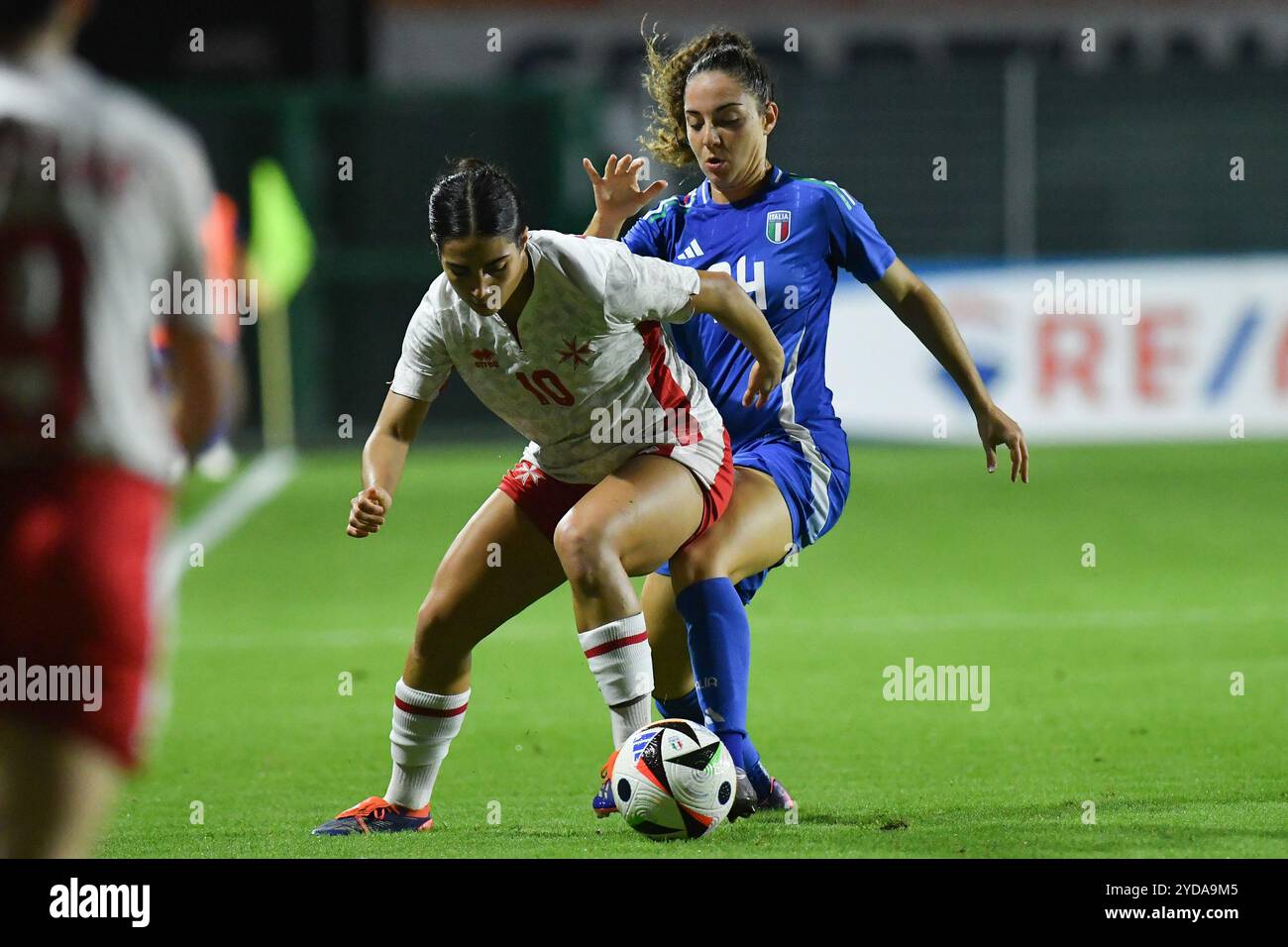 Maria Farrugia of Malta,Maria Luisa Filangeri of Italy during football ...