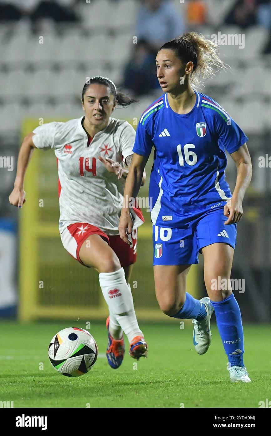 Shona Zammit of Malta,Emma Severini of Italy during football woman ...