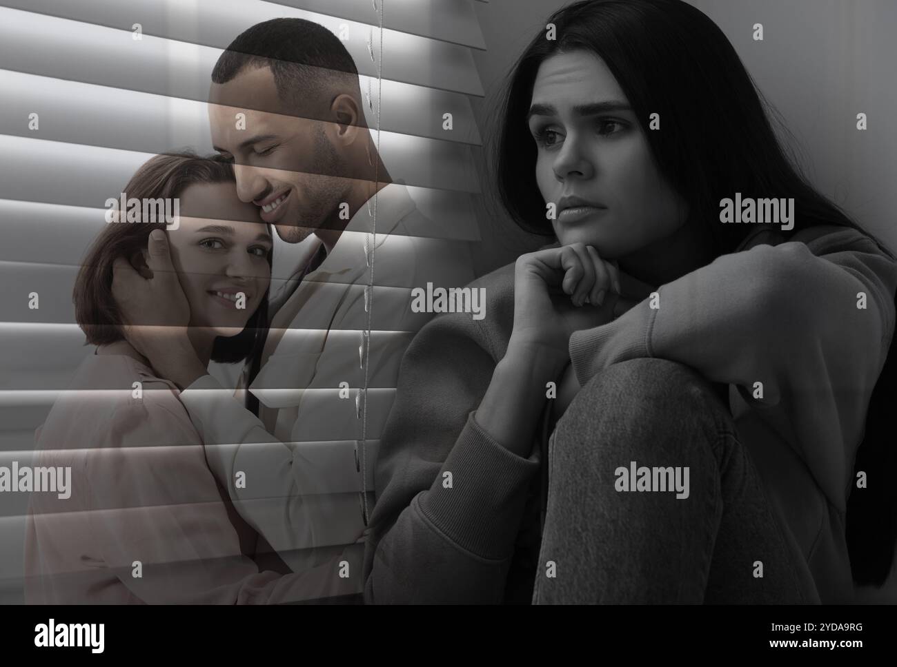 Biracial woman sitting window hi-res stock photography and images - Alamy