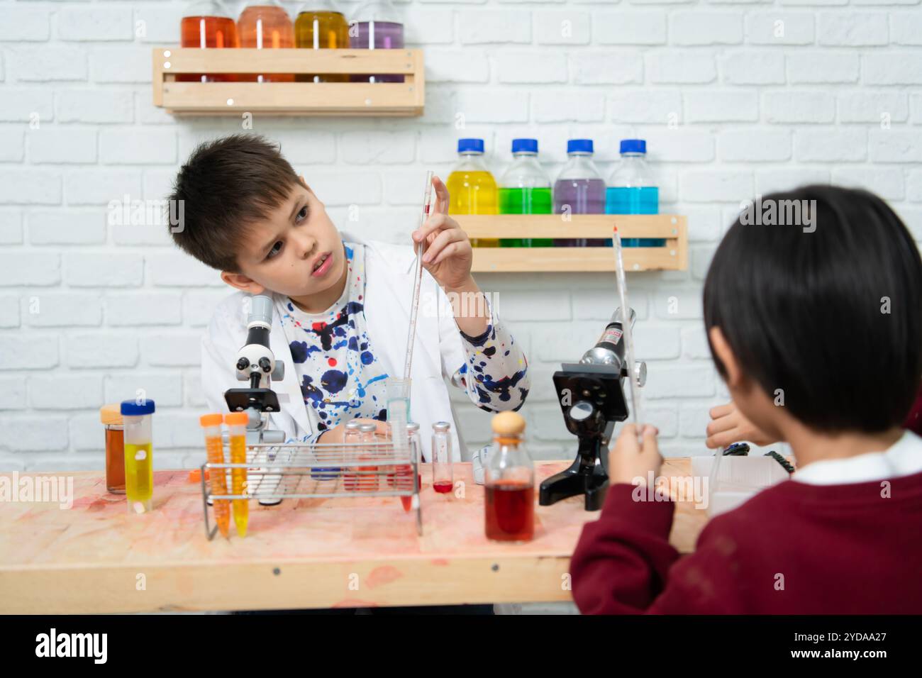 Little boys in science classroom It is the basis for the process of ...