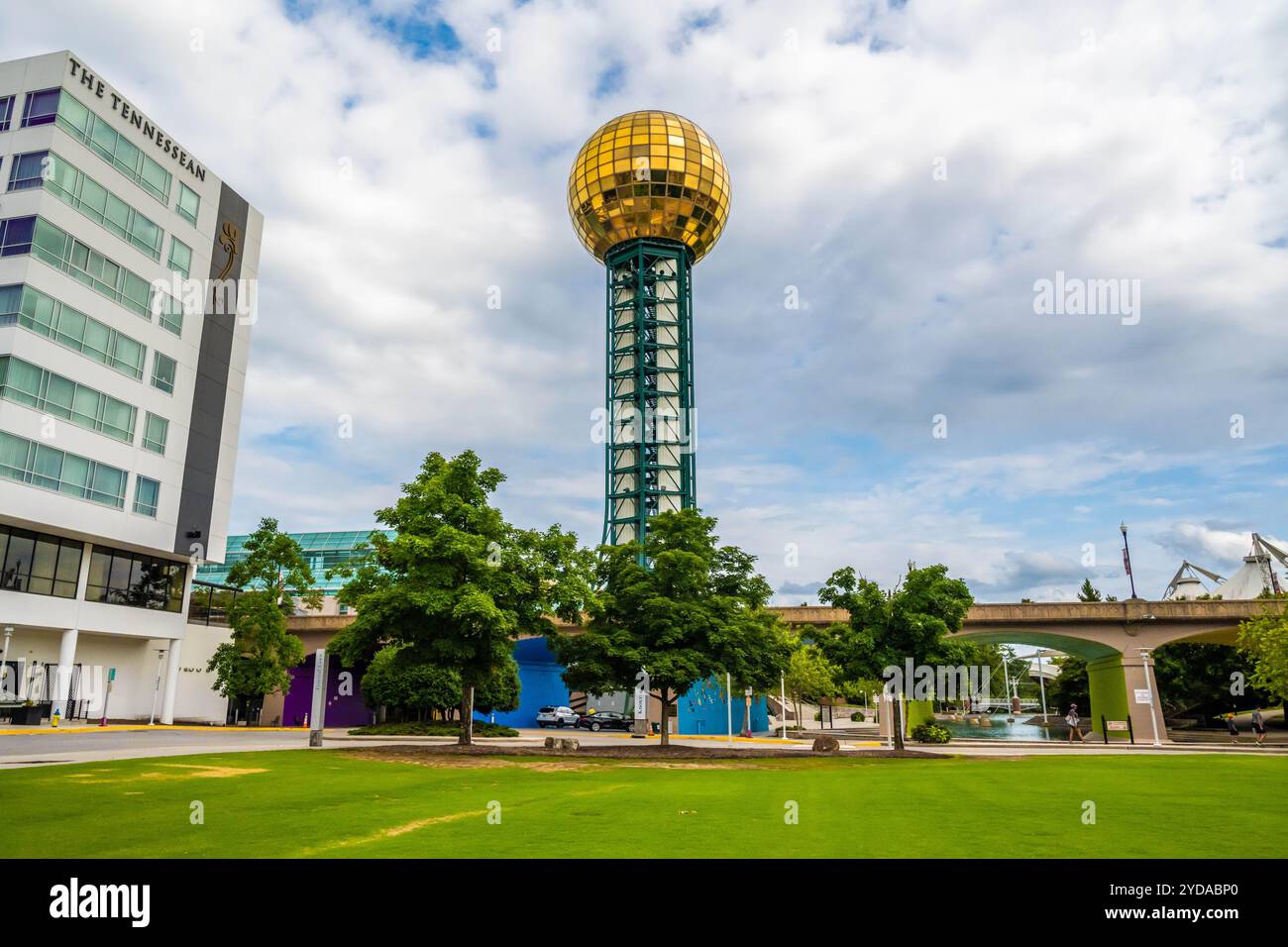 A high hexagonal steel truss structure in Knoxville, Tennessee Stock ...