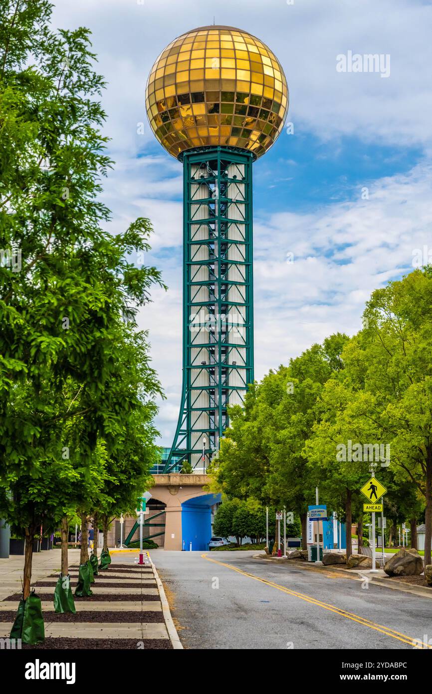 A high hexagonal steel truss structure in Knoxville, Tennessee Stock ...