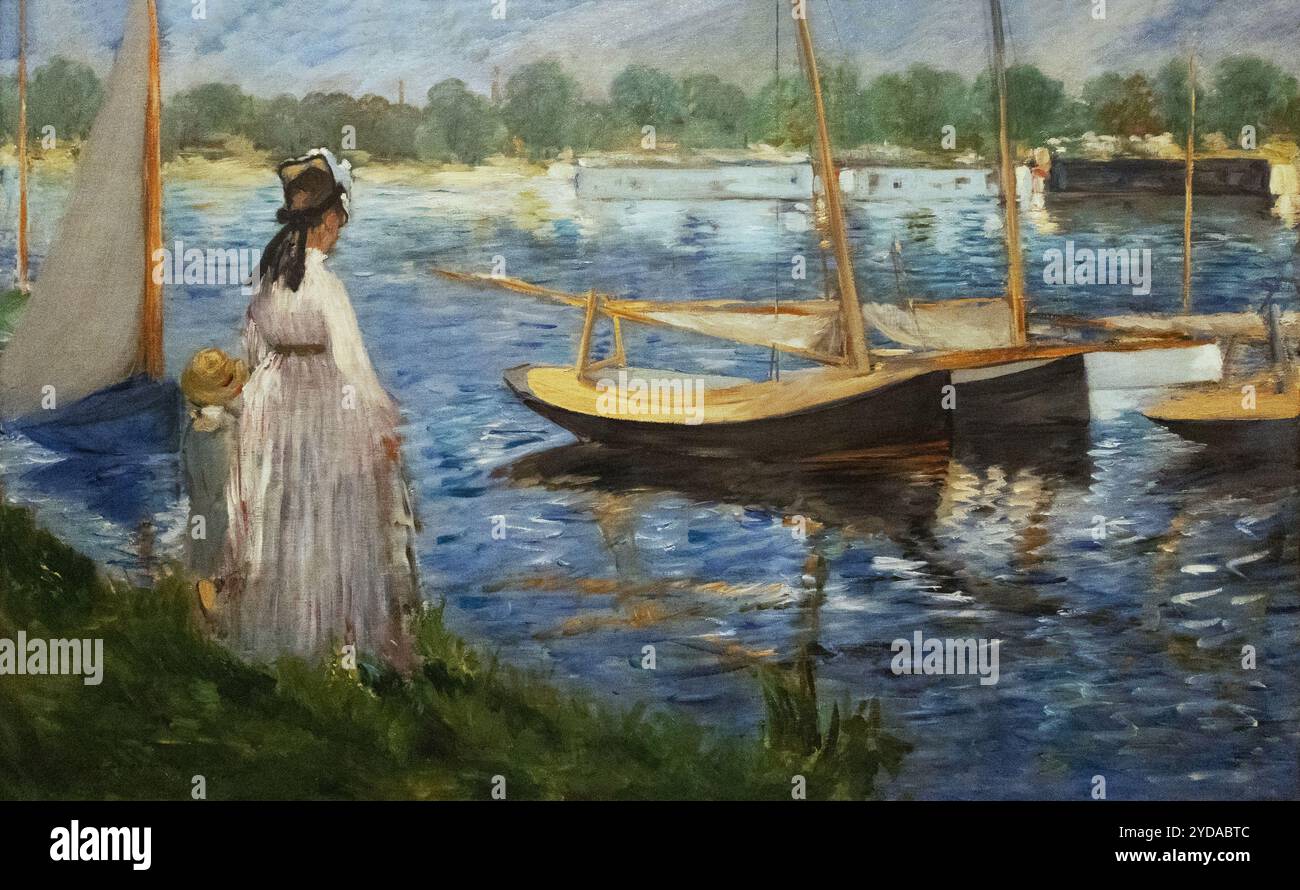 Edouard Manet painting, Banks of the Seine at Argenteuil. 1874. French ...