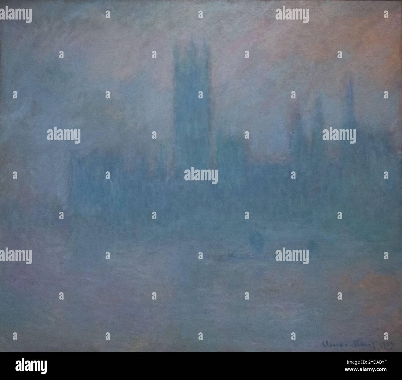 Claude Monet painting, The Houses of Parliament in the Fog. 1903; River ...