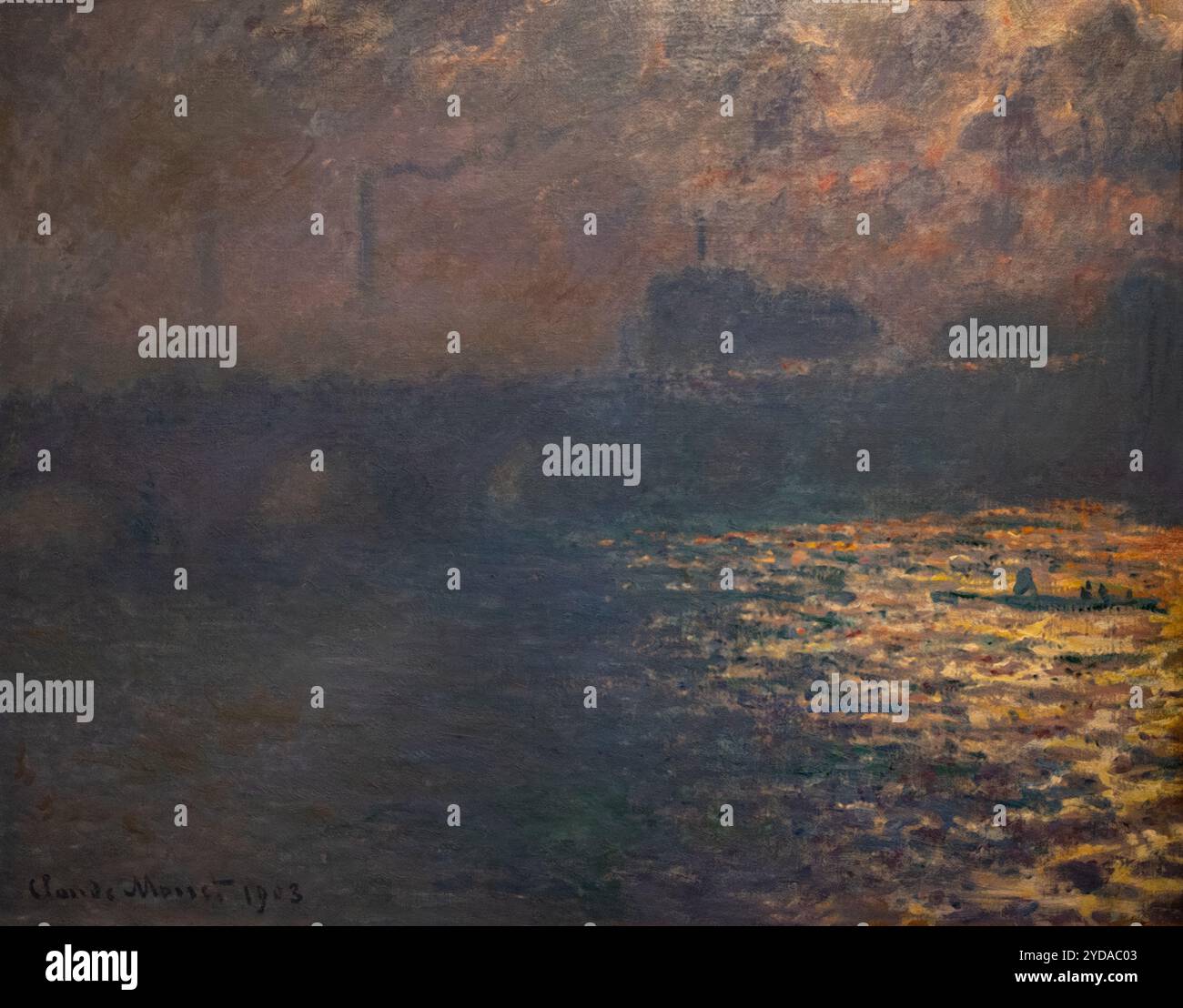 Claude Monet painting, Waterloo Bridge, Sunlight Effect. 1903. Waterloo ...