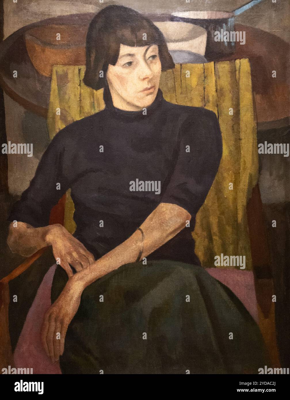 Roger Fry painting; Portrait of Nina Hamnett, 1917. Oil on canvas. Fry ...