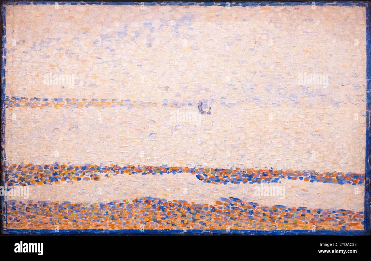 Georges Pierre Seurat, or Georges Seurat painting, "Beach at Gravelines ...