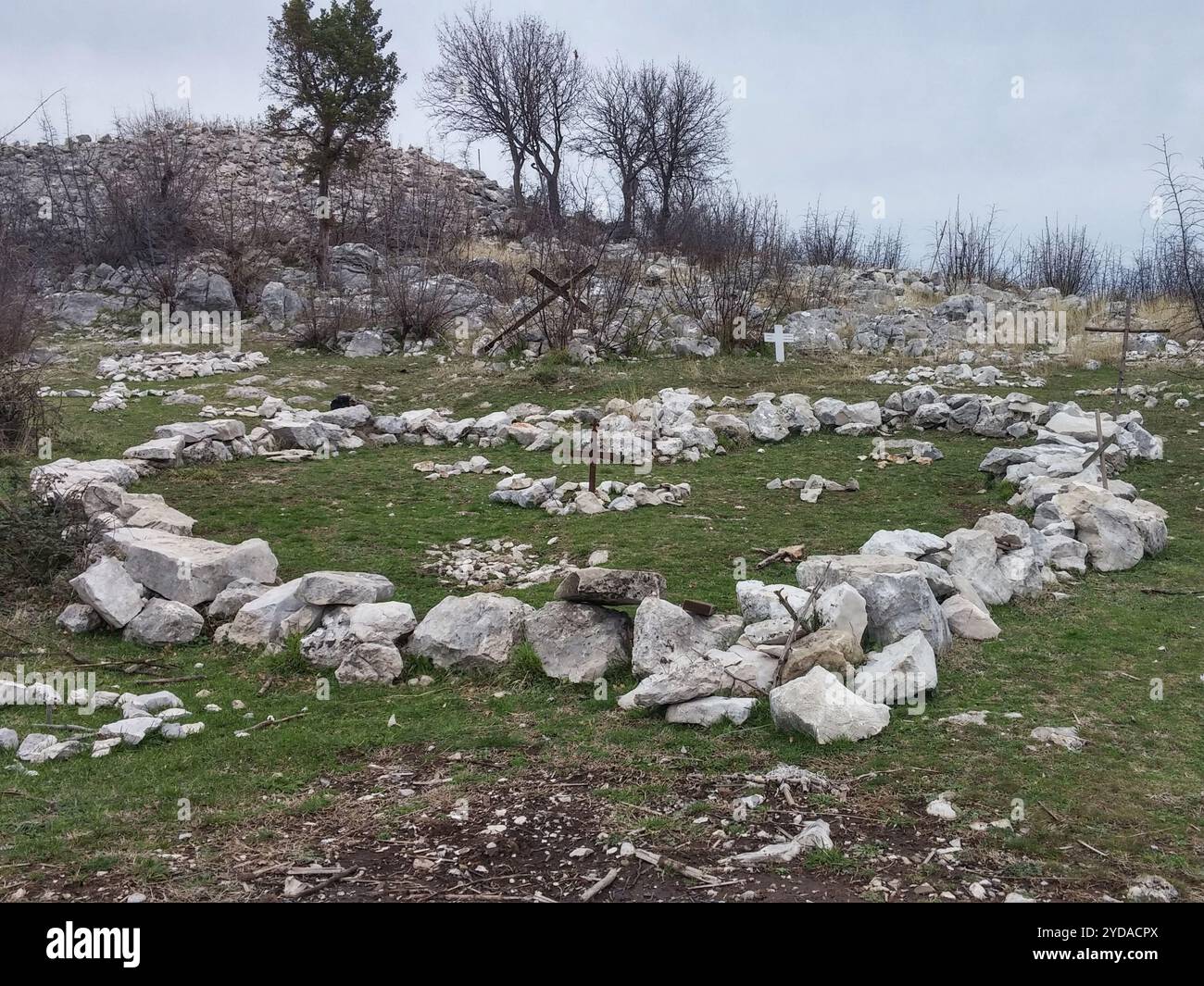 Prayer Rocks Left by Pilgrims on Cross Mountain Medjugorje Stock Photo ...