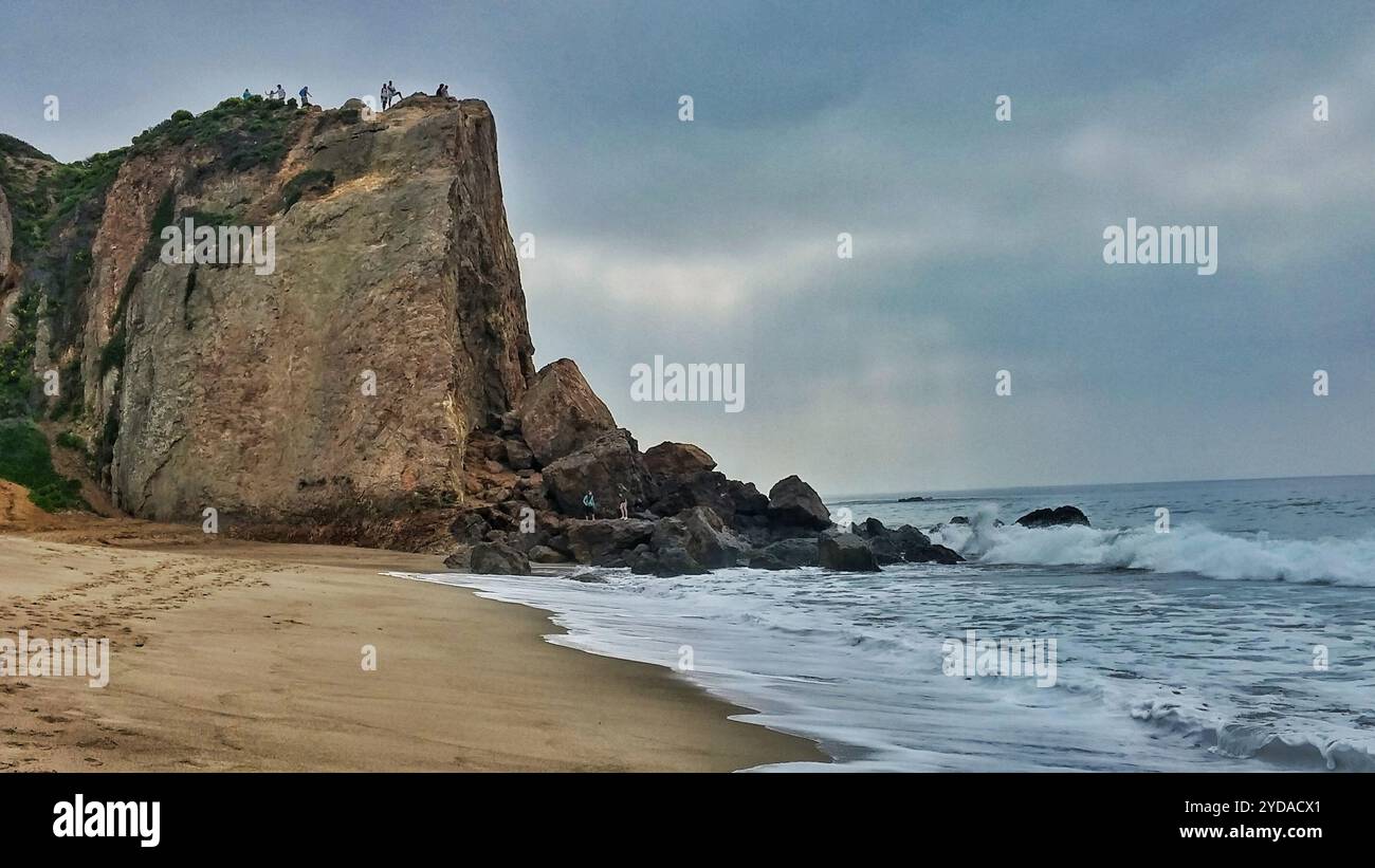 Point Dume Malibu California People on Cliffs and Beach Stock Photo - Alamy