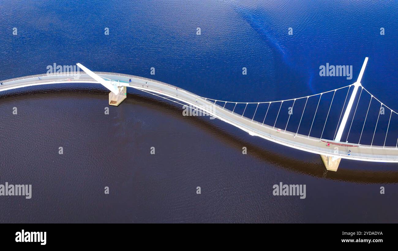 Peace Bridge over River Foyle in the City of Derry aka Londonderry in ...
