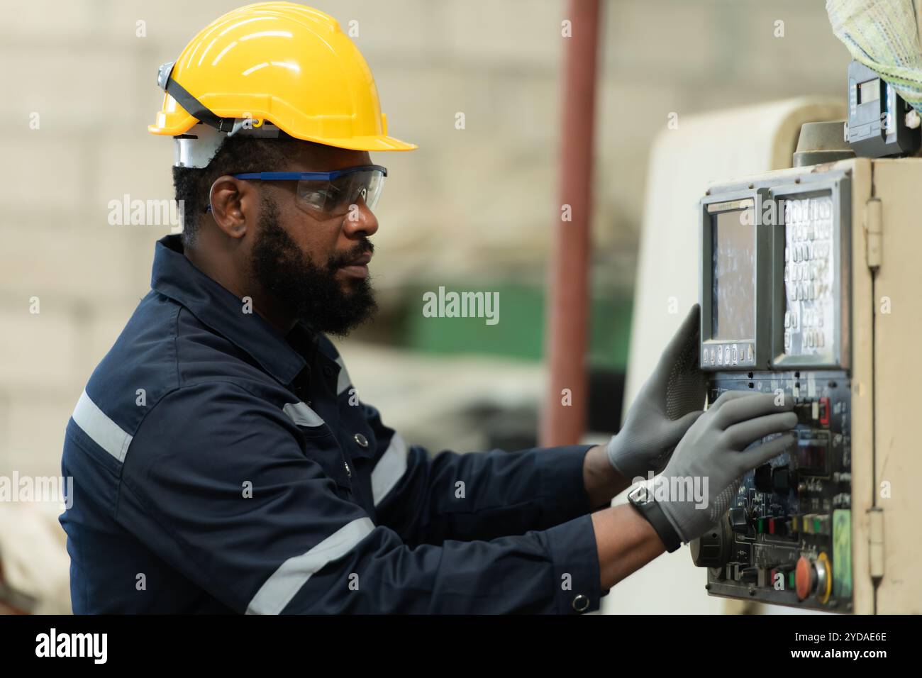 The chief mechanic works in a mechanical factory. Check the control ...