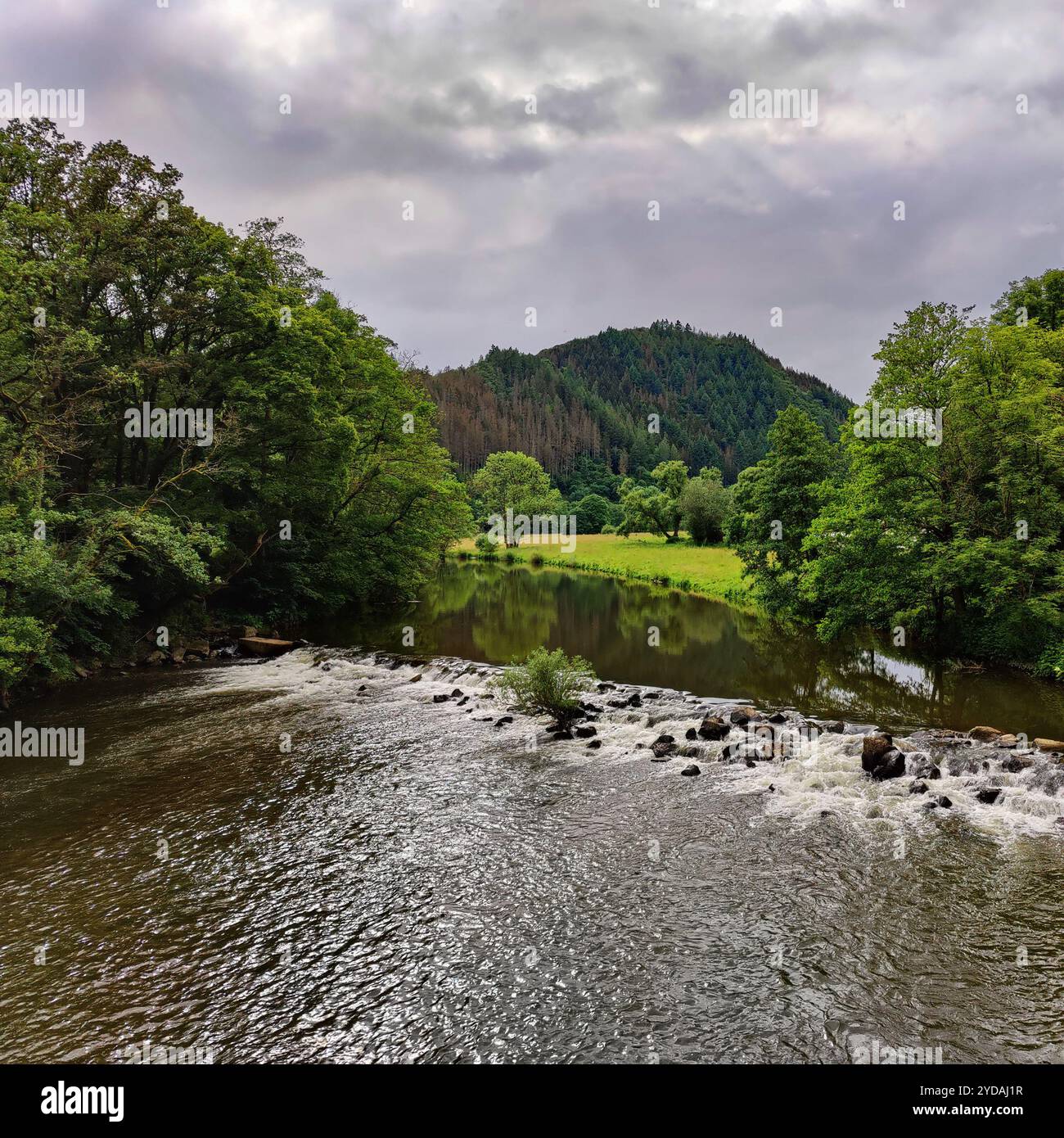 The river Our, Gemuend an der Our, border river between Germany and ...