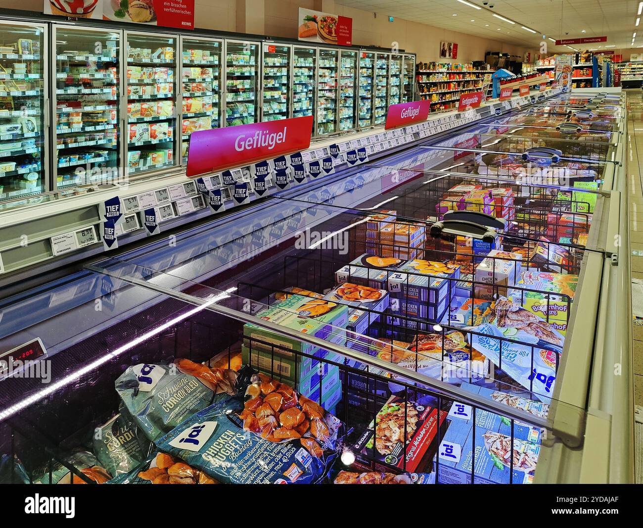 Frozen goods in a supermarket aisle, Germany, Europe Stock Photo - Alamy