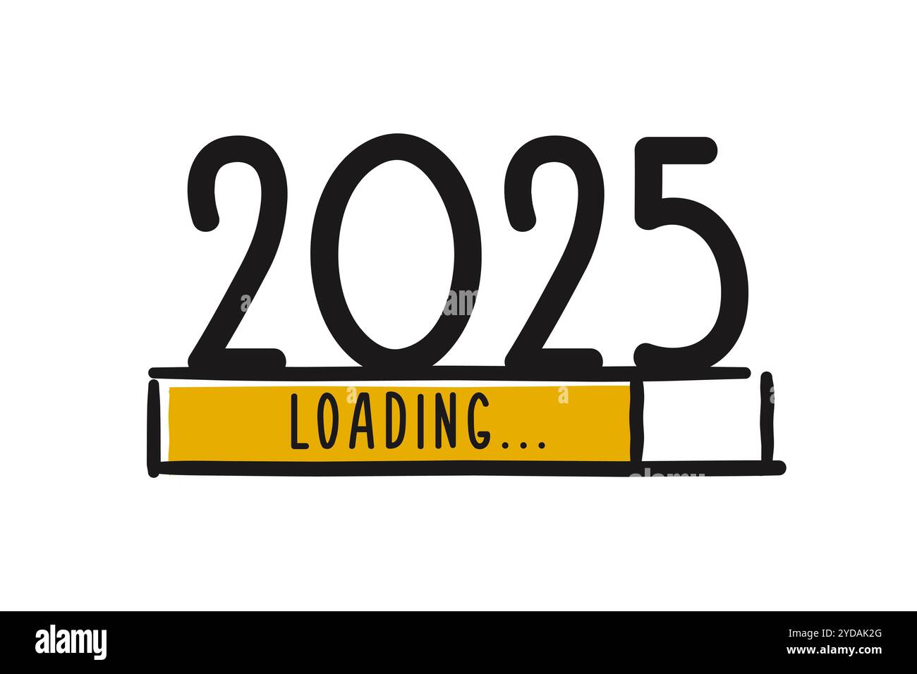 2025 loading progress bar icon – Vector doodle illustration for New ...