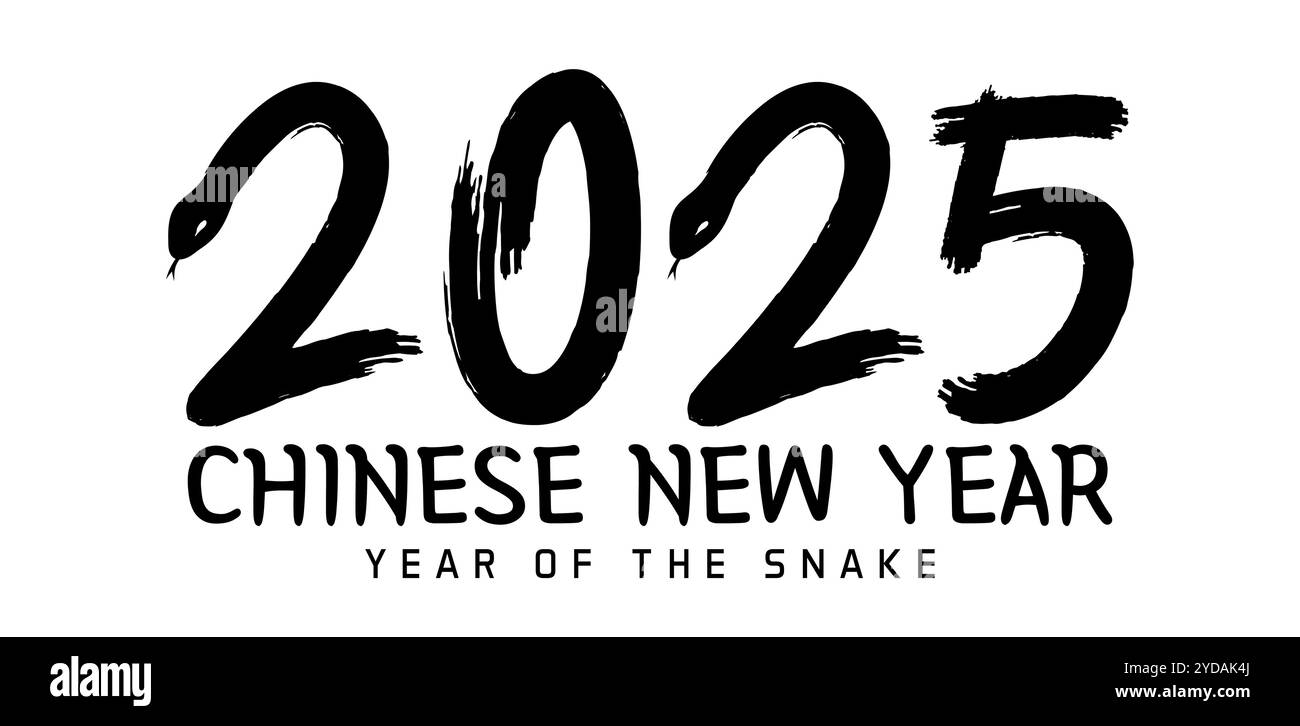 Chinese New Year 2025 Year of the Snake banner. Vector background and ...