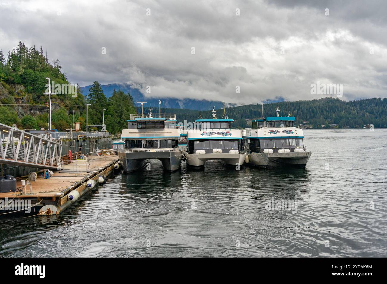Juneau, Alaska, USA - September 22, 2024: Three catamaran tour boats ...