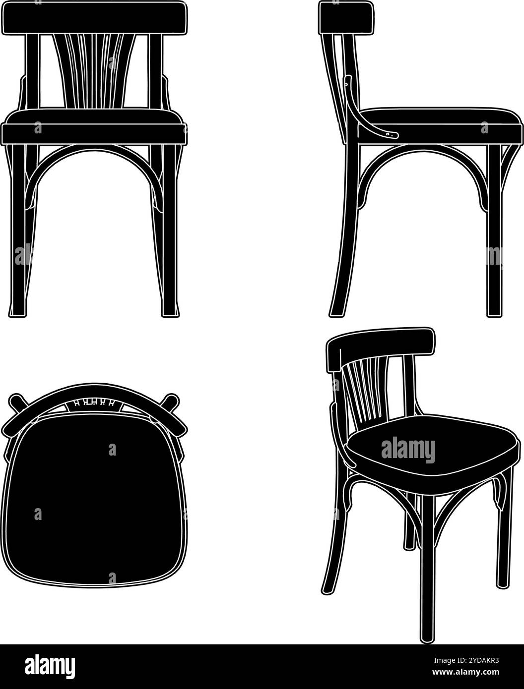 Antique Retro Chair Vector. Illustration Of Wooden Chair Isolated On ...