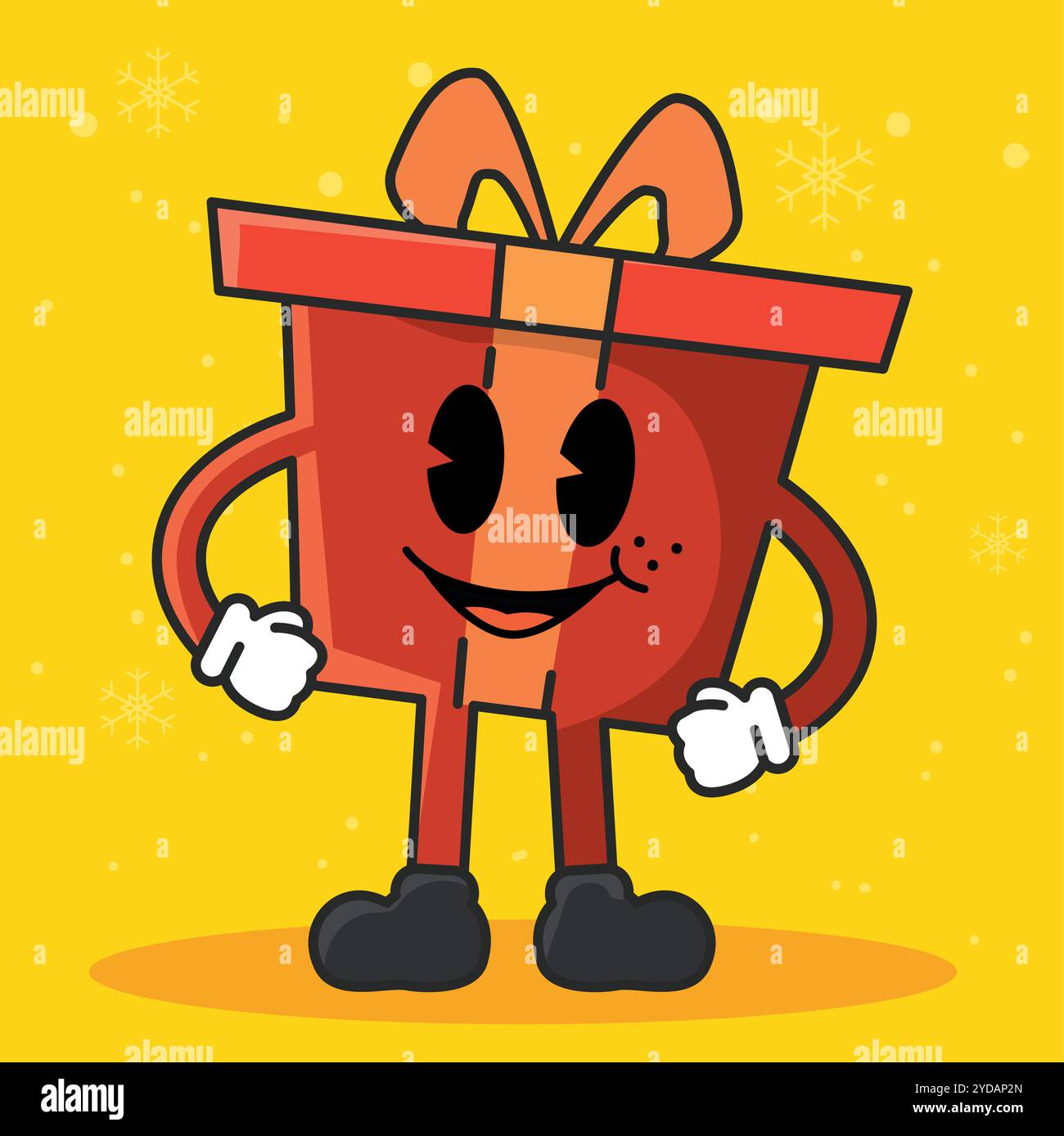 Smiling gift box character with cheerful expression, Vector Stock ...