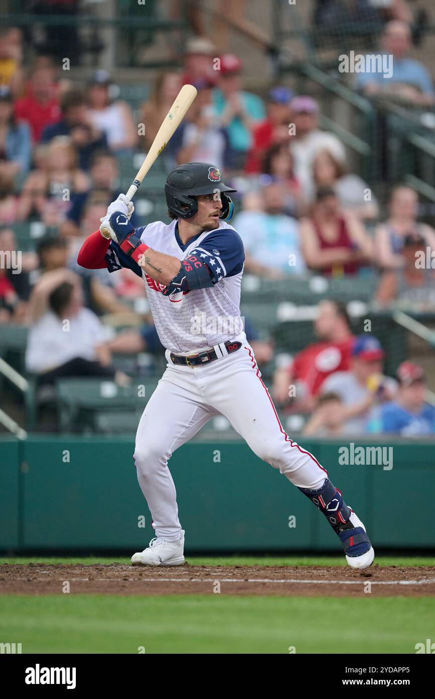 Rochester Red Wings Dylan Crews (4) at bat during an MiLB International ...
