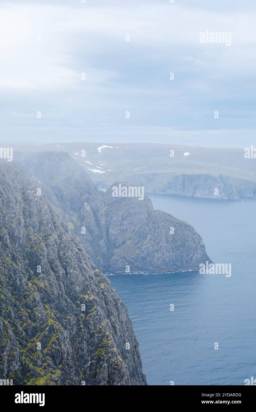 Misty Cliffs of Northern Norway. nordkapp, north cape Stock Photo - Alamy
