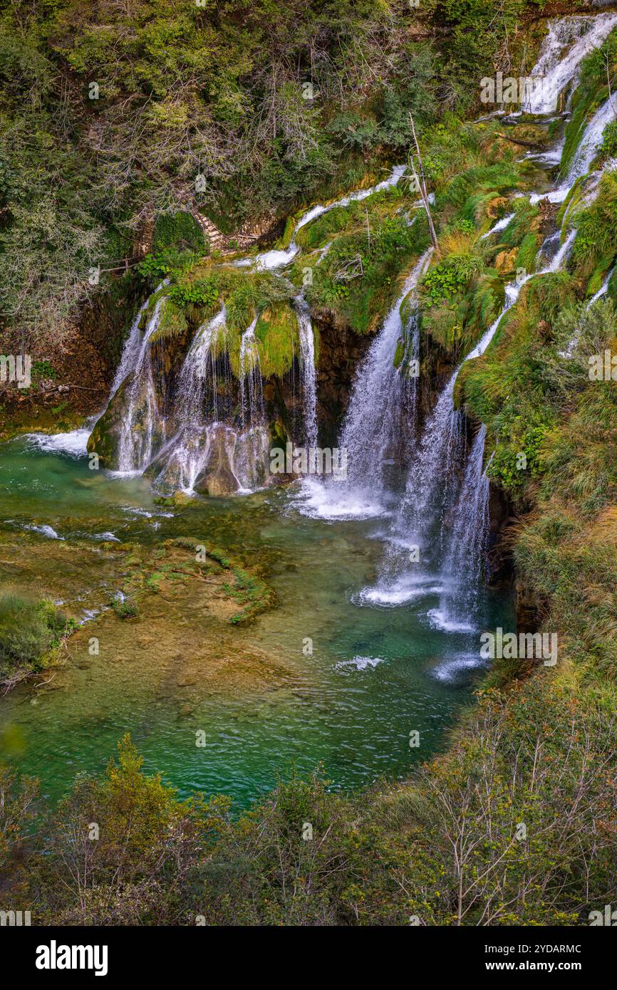 Beauty in summer nature, amazing waterfall in forest. Waterfall and ...