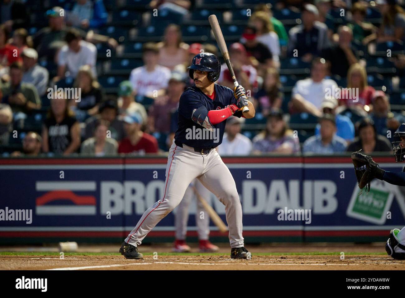 Worcester Red Sox Mickey Gasper (86) at bat during an MiLB ...
