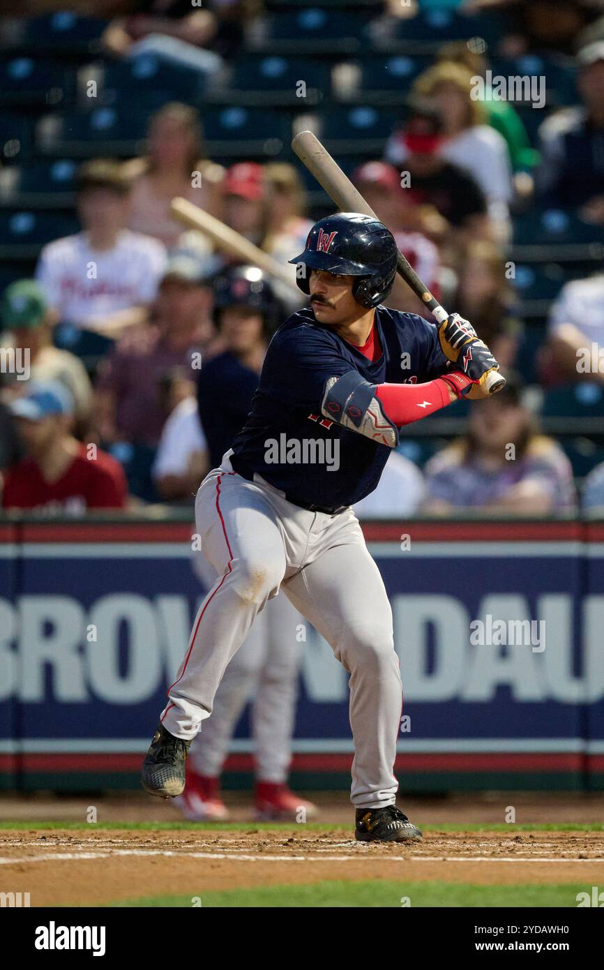 Worcester Red Sox Mickey Gasper (86) at bat during an MiLB ...