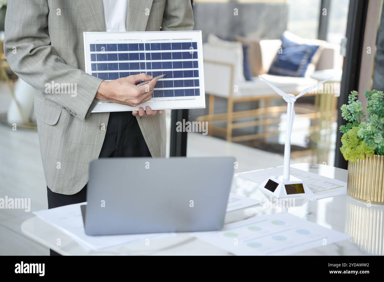 Engineer architect working solar panel hi-res stock photography and ...