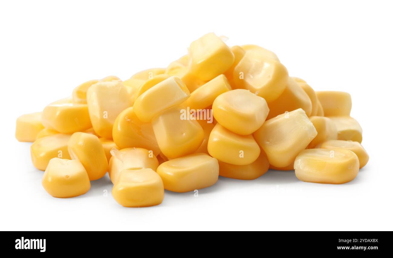 Pile of fresh corn kernels isolated on white Stock Photo - Alamy