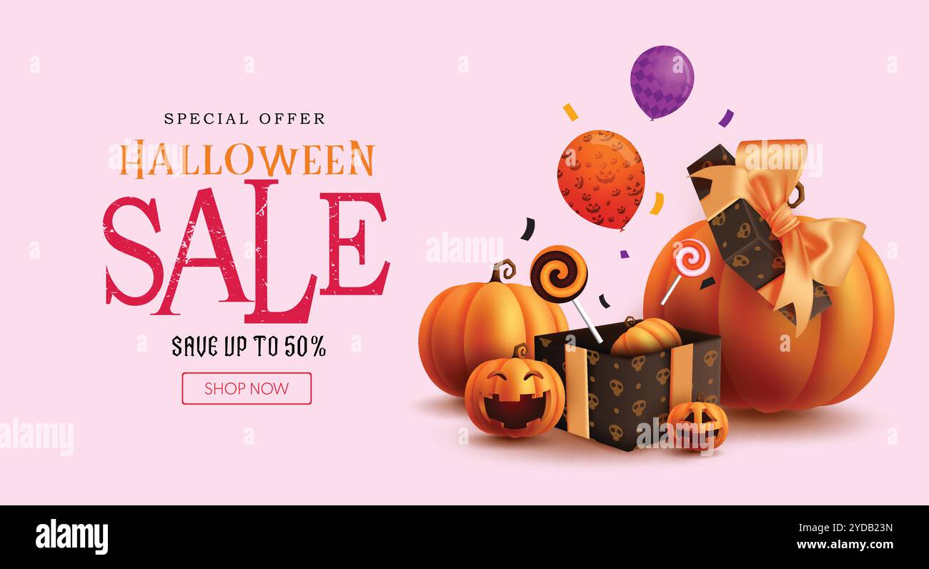 Halloween sale text vector banner design. Halloween special offer ...