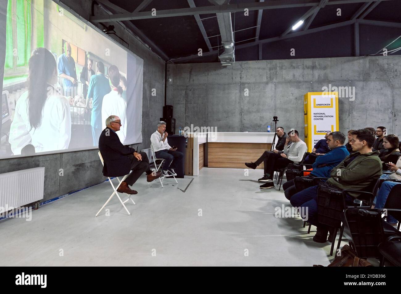 LVIV, UKRAINE - OCTOBER 25, 2024 - British neurosurgeon Henry Marsh (L ...