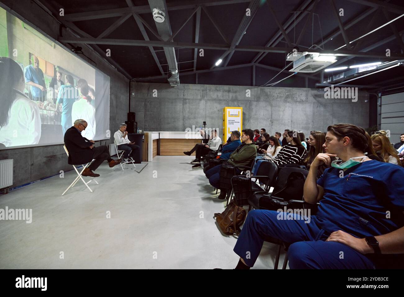 LVIV, UKRAINE - OCTOBER 25, 2024 - British neurosurgeon Henry Marsh (L ...