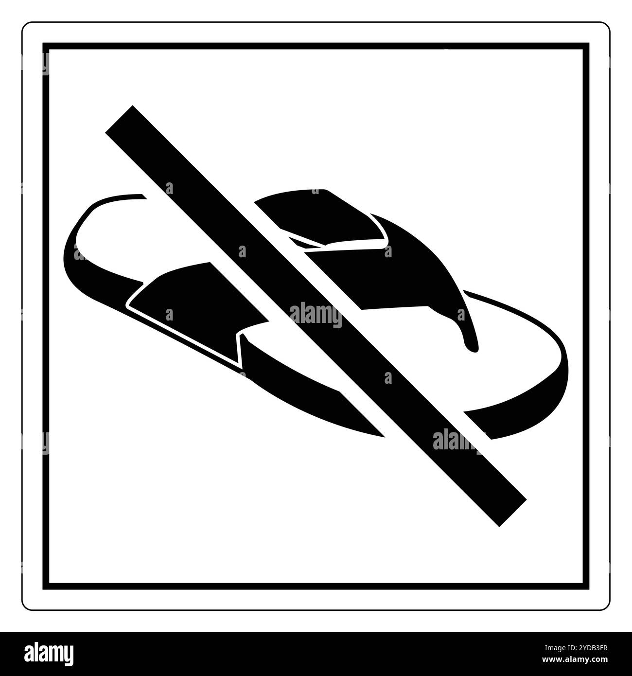 Prohibited Use of Flip Flops Sign Illustration Stock Vector Image & Art ...