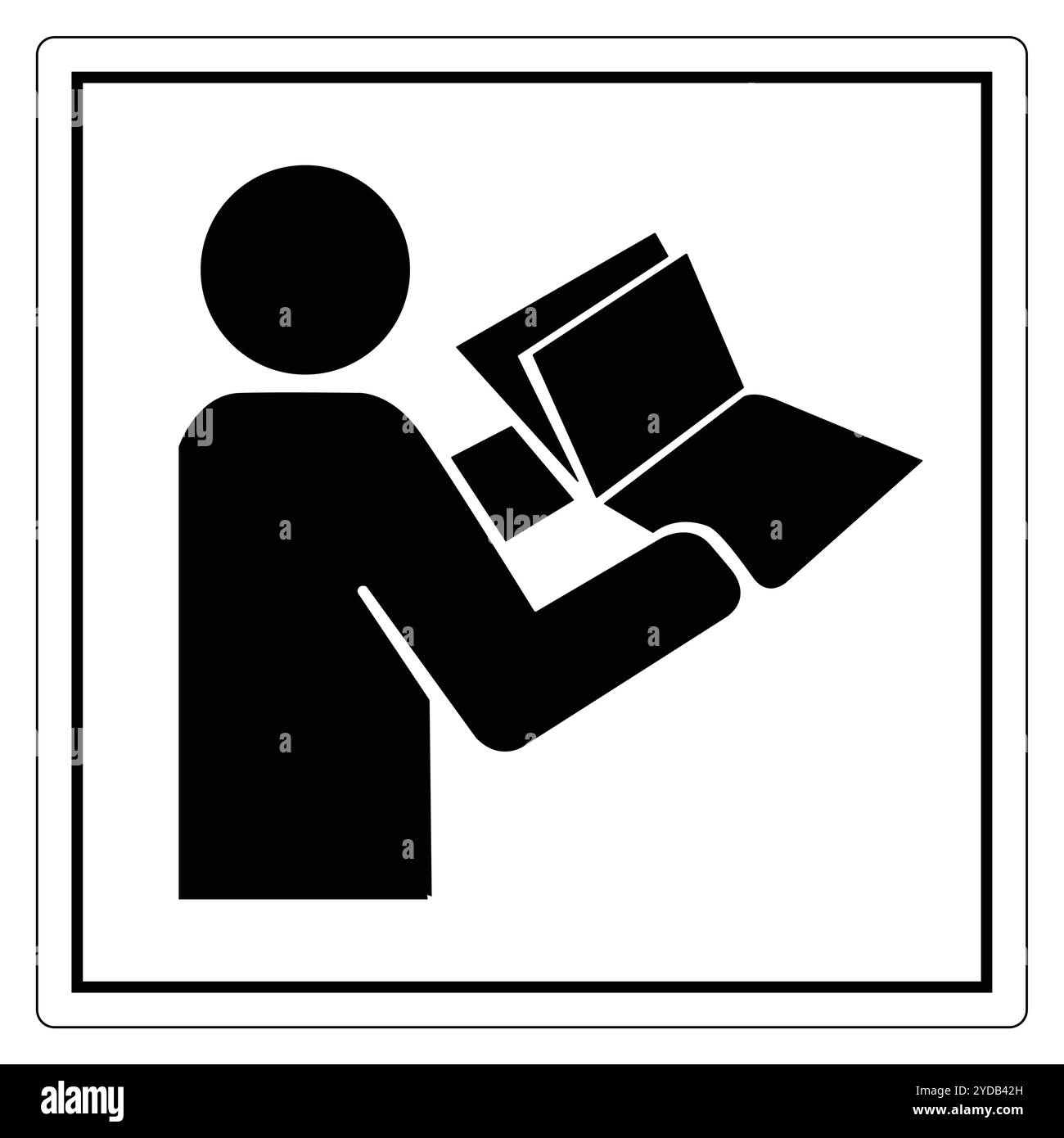 Person Reading or Holding Open Book Icon Stock Vector Image & Art - Alamy