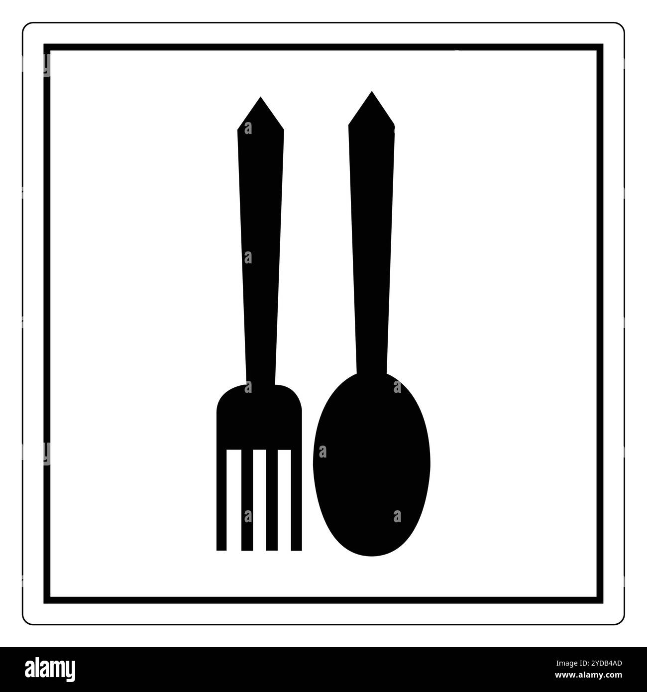 Simple Black Fork and Spoon Icon for Dining Themes Stock Vector Image ...