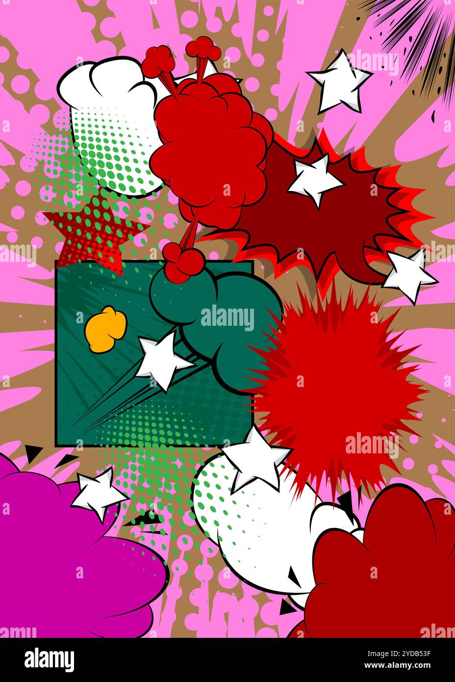 Cartoon super background, comic book backdrop. Retro vector comics pop ...