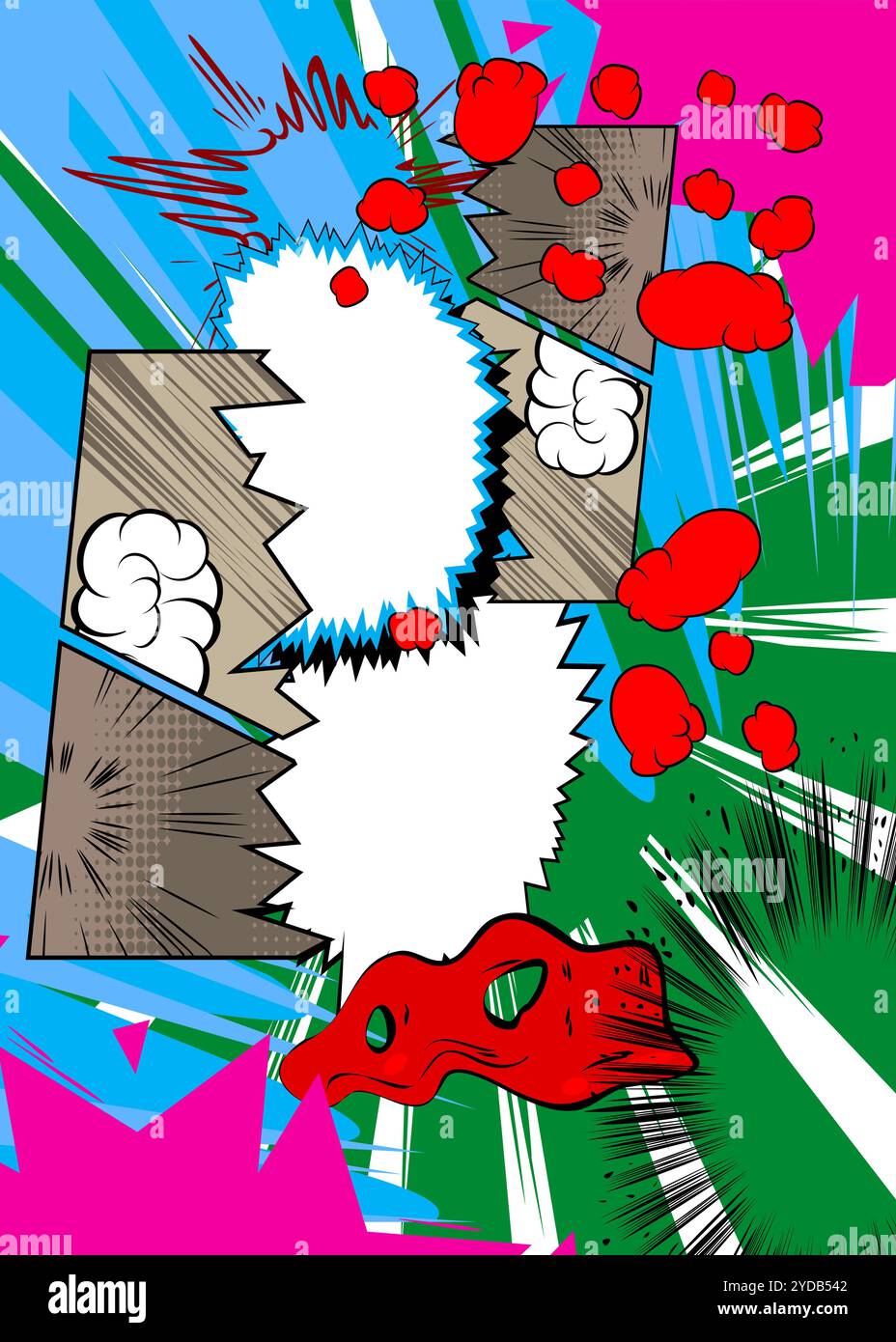 Cartoon super background, comic book backdrop. Retro vector comics pop ...