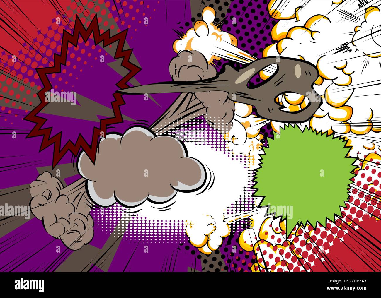 Cartoon super background, comic book backdrop. Retro vector comics pop ...