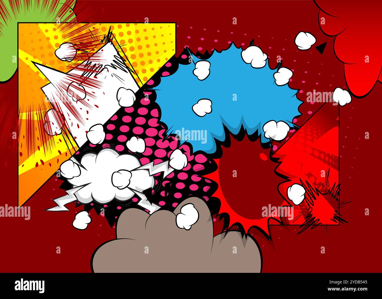 Cartoon super background, comic book backdrop. Retro vector comics pop ...