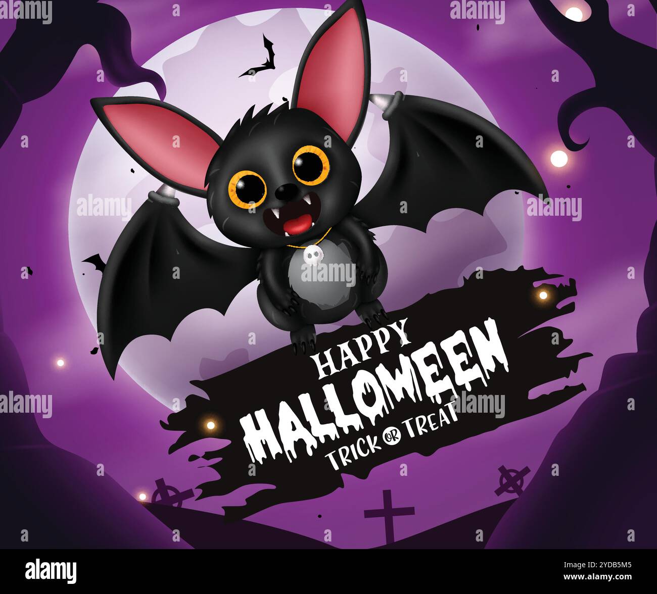 Halloween bat character vector design. Happy halloween greeting card ...