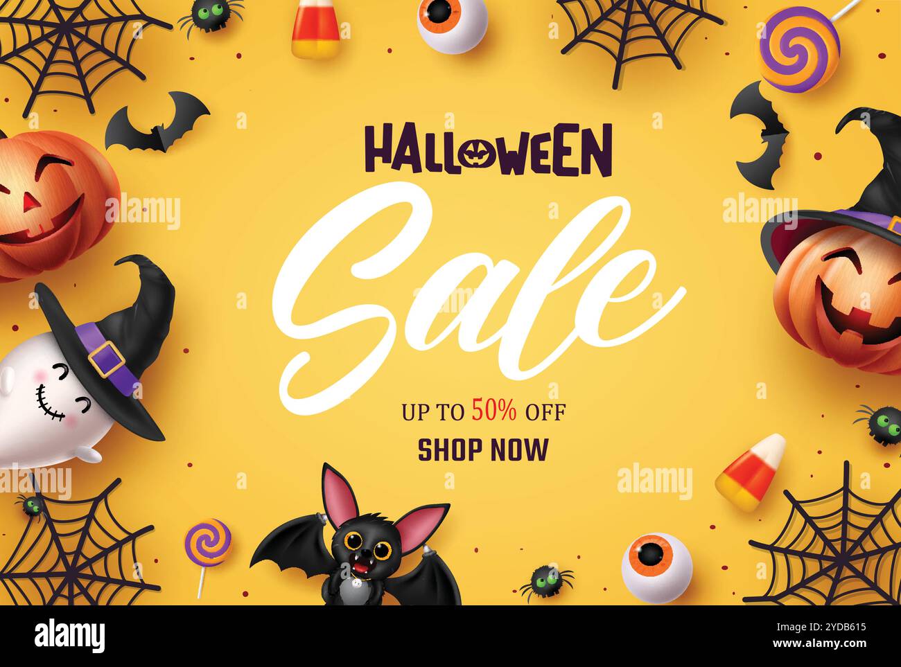 Halloween sale text vector banner design. Halloween sale discount offer ...