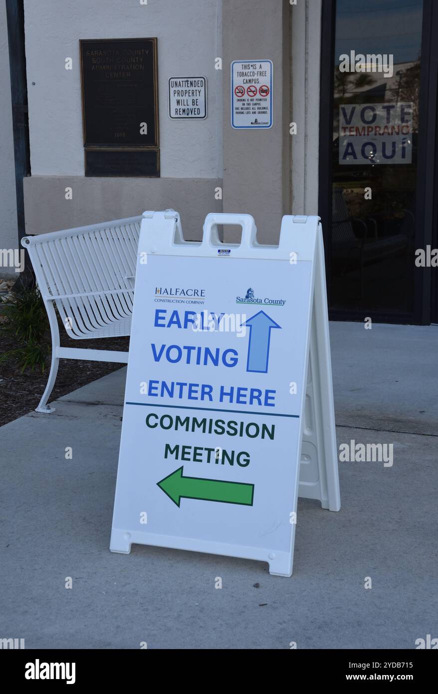 Venice, Florida, USA – Oct 24, 2024: Sandwich board at the Anderson ...