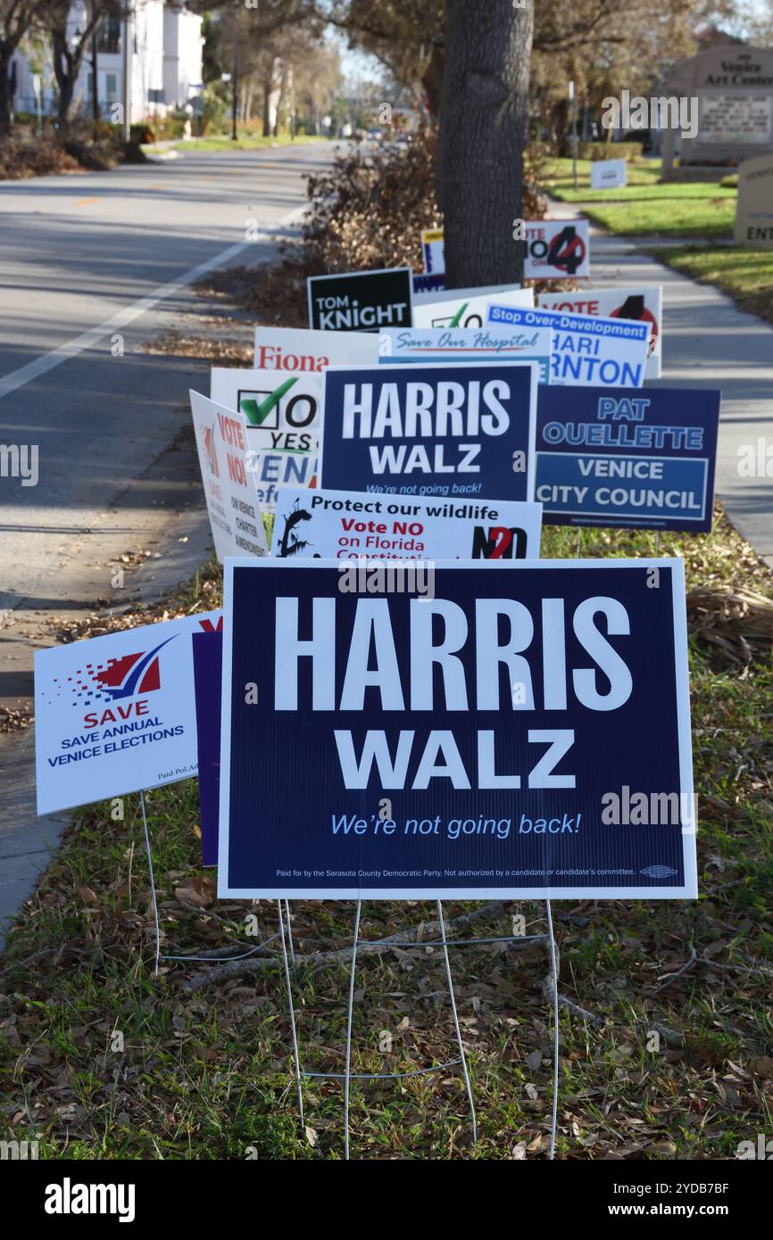 Venice, Florida, USA – Oct 24, 2024: Harris/Walz ‘We’re not going back ...