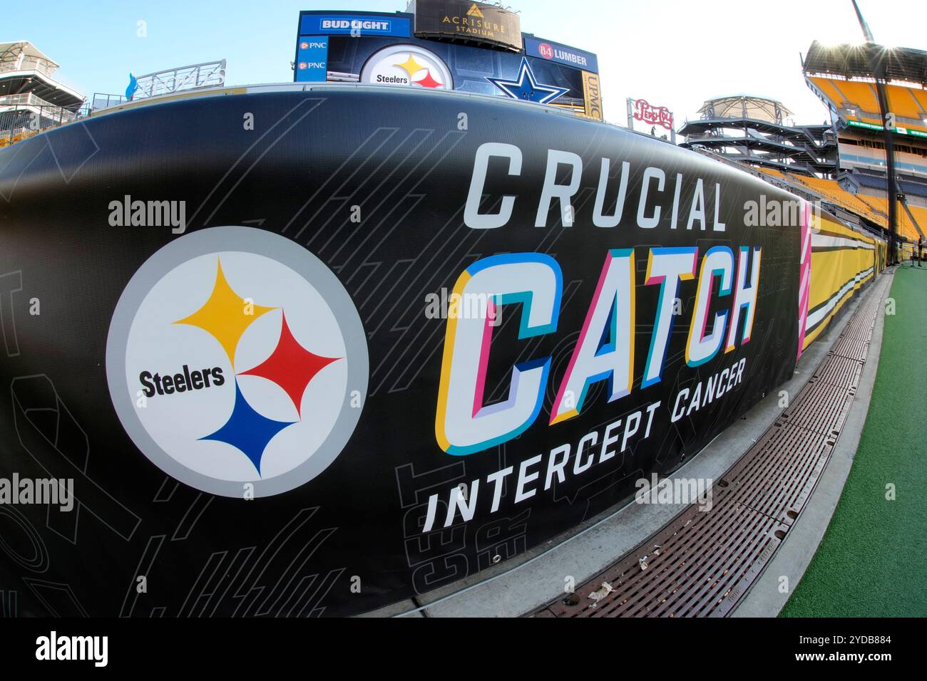 This is a Crucial Catch banner at Acrisure Stadium before an NFL ...